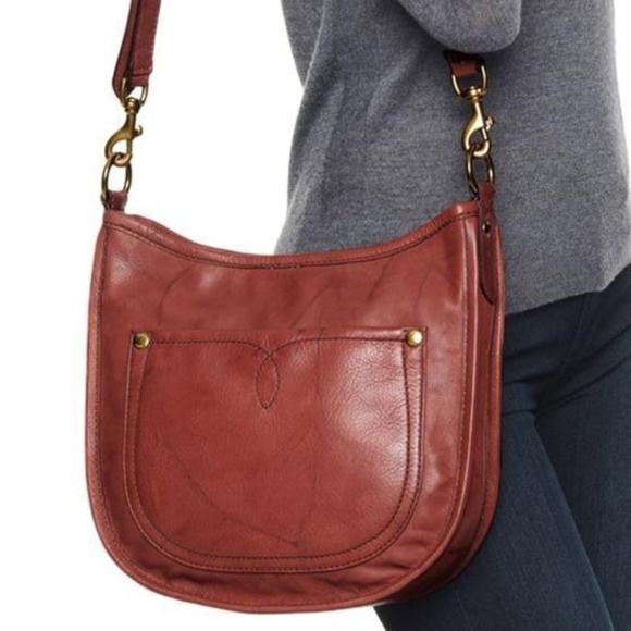 Frye | Bags | Frye Campus Rivet Burnt Red Leather Zip Crossbody | Poshmark